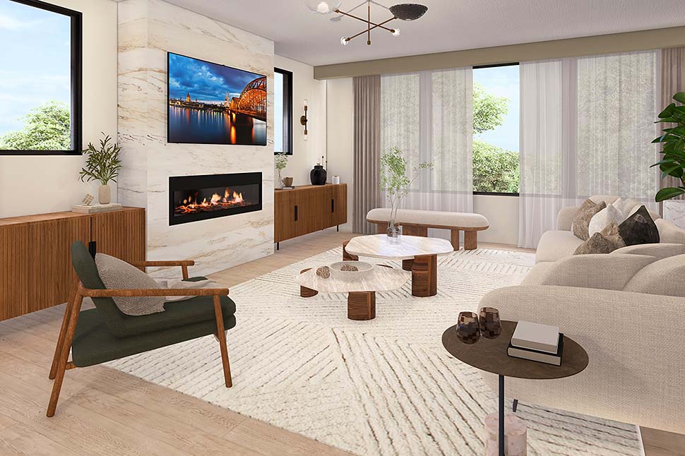 Plan 43777 | Contemporary, Modern, Prairie House with 4 Bed, 4 Bath, 2 Car