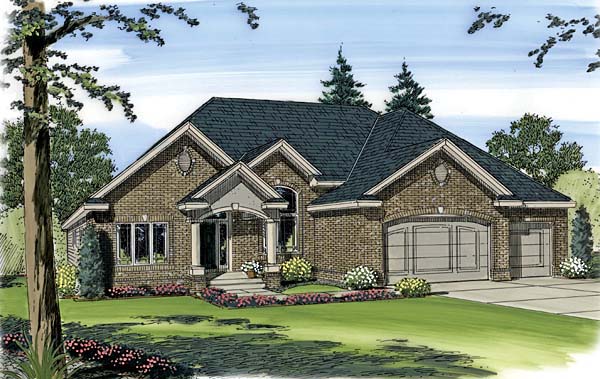 Plan 44006 | One-Story, Traditional House with 1 Bed, 2 Bath, 3 Car