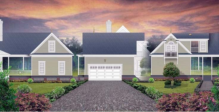 Plan 44902 | Country Style 2 Car Garage Apartment with 1 Bed, 1 B