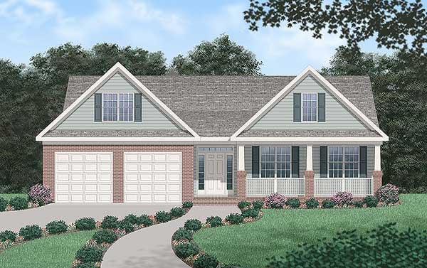 Plan 45384 | Traditional House with 3 Bed, 2 Bath, 2 Car