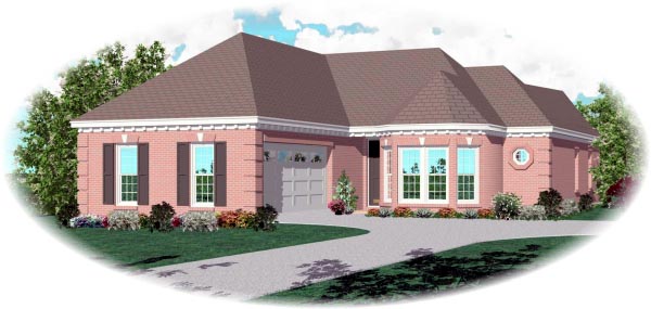 Plan 46559 | Traditional Style with 3 Bed, 2 Bath, 2 Car Garage