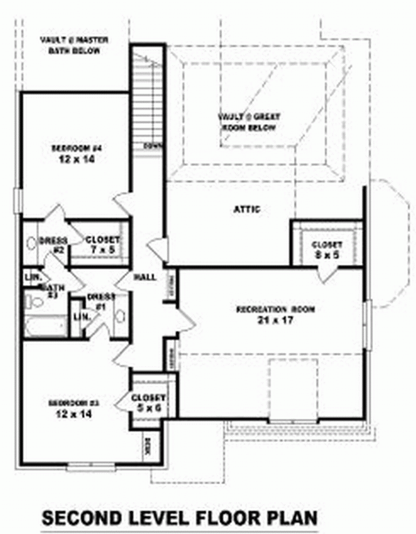 Plan 47299 | House with 4 Bed, 3 Bath, 3 Car