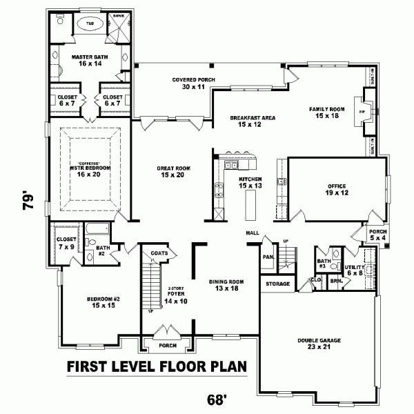 Plan 47351 | House with 4 Bed, 4 Bath, 2 Car