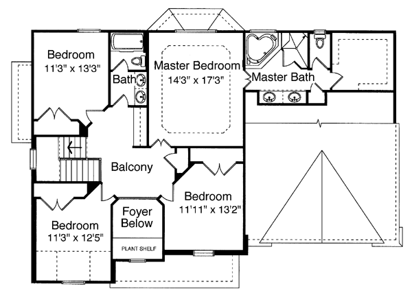 Plan 50123 | Traditional House with 4 Bed, 3 Bath, 2 Car