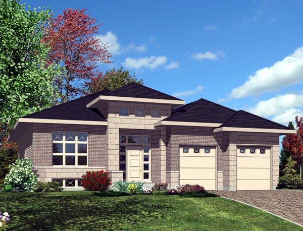 Plan 50307 | Contemporary House with 2 Bed, 2 Bath, 2 Car