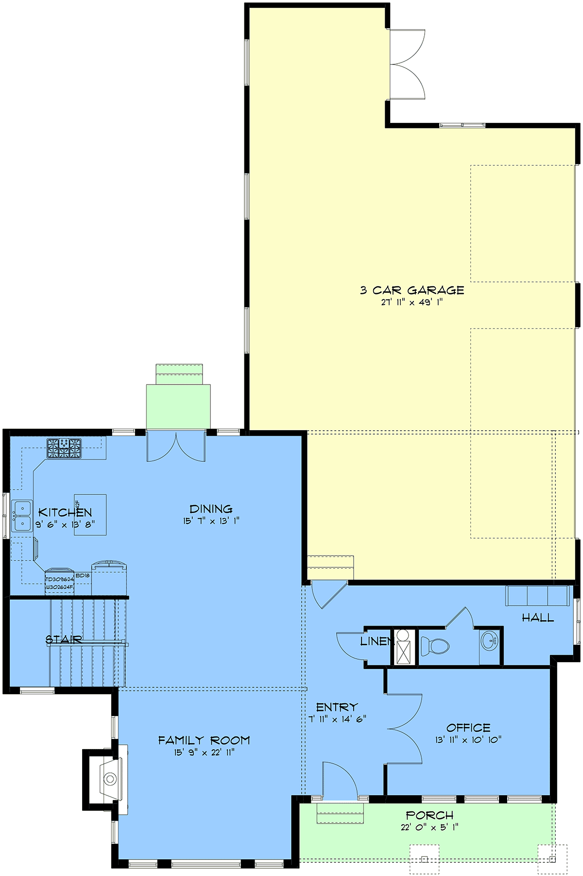 Plan 50431 | House with 3 Bed, 3 Bath, 3 Car