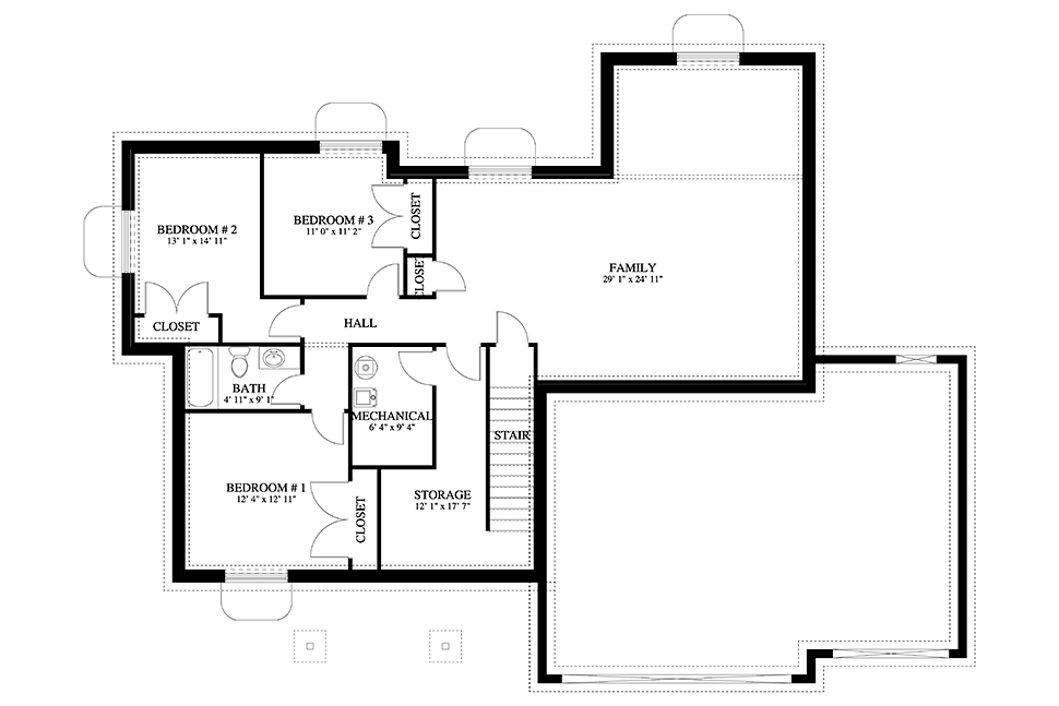 Plan 50520 | House with 6 Bed, 3 Bath, 3 Car