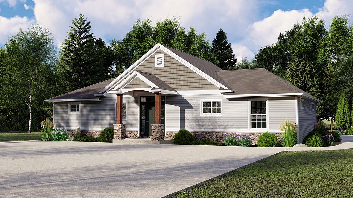 Plan 51836 | Craftsman, Ranch, Traditional House with 3 Bed, 2 Bath