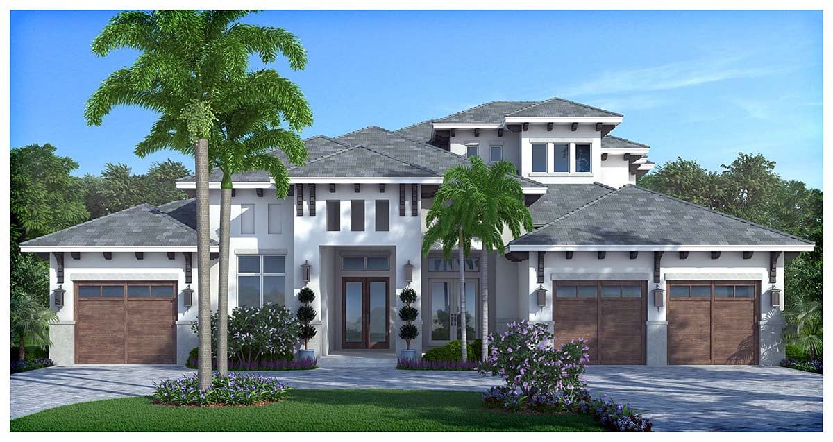 Plan 52988 | Coastal, Contemporary House with 4 Bed, 5 Bath, 3 Car