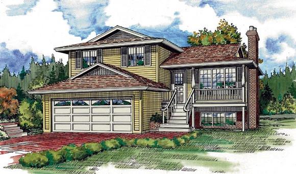 Plan 55189 | Traditional House with 3 Bed, 3 Bath, 2 Car