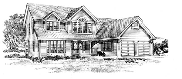Plan 55471 | Traditional House with 3 Bed, 3 Bath, 2 Car
