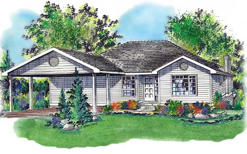 Plan 58702 | Ranch Style with 3 Bed, 2 Bath, 2 Car Garage