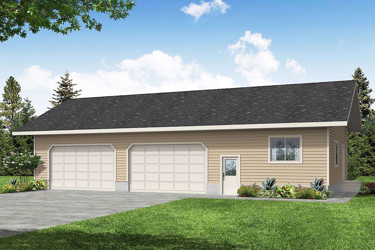 Plan 59441 | Traditional 4 Car Garage