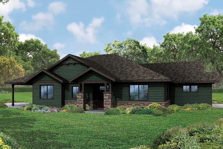 Plan 60970 | Traditional Style with 3 Bed, 2 Bath, 2 Car Garage
