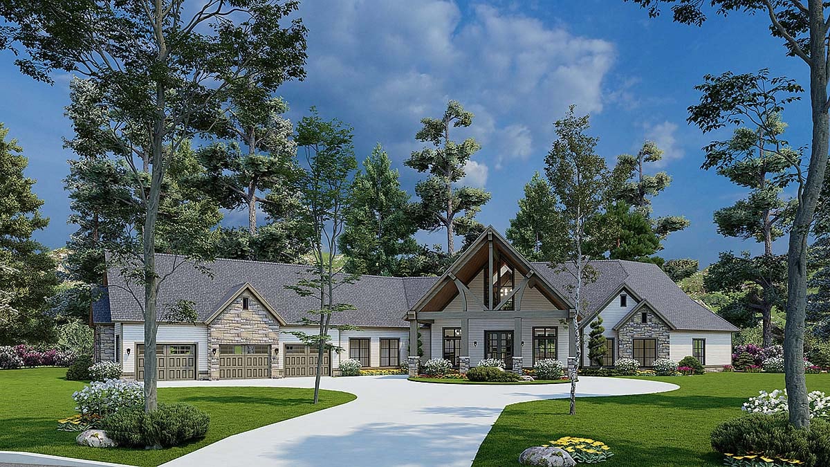 Plan 62174 | House with 3 Bed, 4 Bath, 3 Car