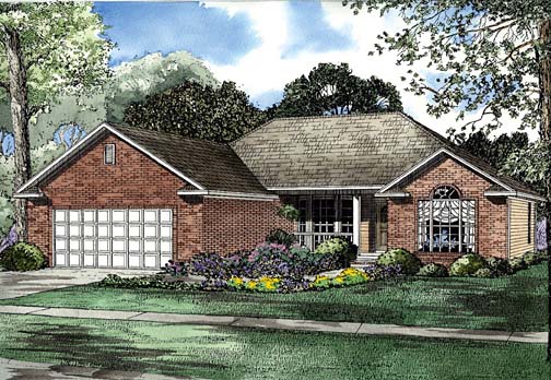 Plan 62273 | One-Story House with 3 Bed, 2 Bath, 2 Car