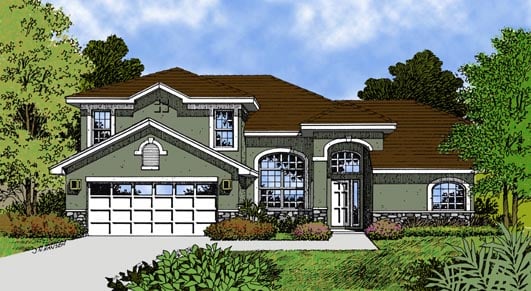 Plan 63117 | Mediterranean House with 3 Bed, 3 Bath, 2 Car