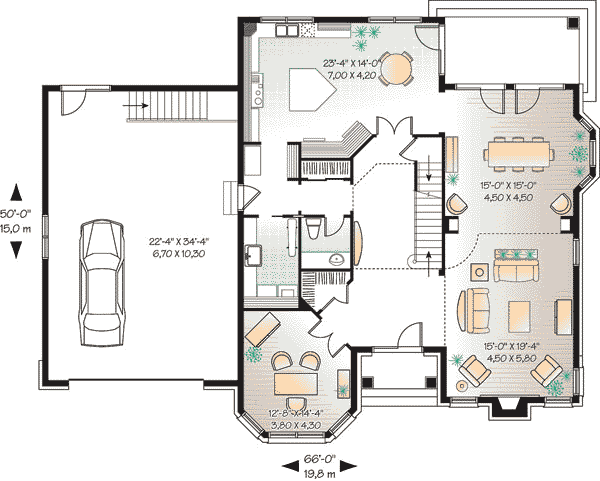 Plan 65454 | European, Traditional House with 5 Bed, 3 Bath, 2 Car