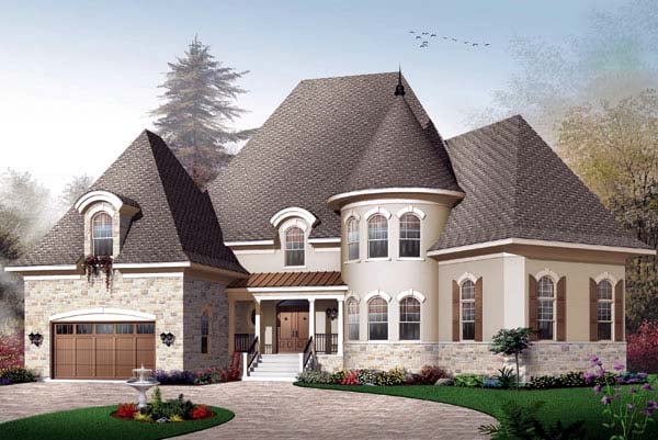 Plan 65457 | European, Traditional House with 6 Bed, 4 Bath, 2 Car