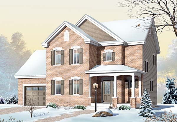 Plan 65565 | Country, European House with 3 Bed, 2 Bath, 1 Car