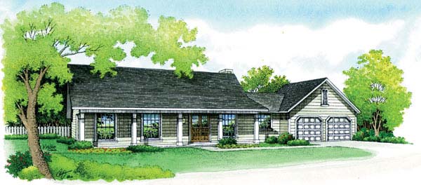 Plan 65600 | One-Story, Ranch, Traditional House with 3 Bed, 2 Bath, 2 Car