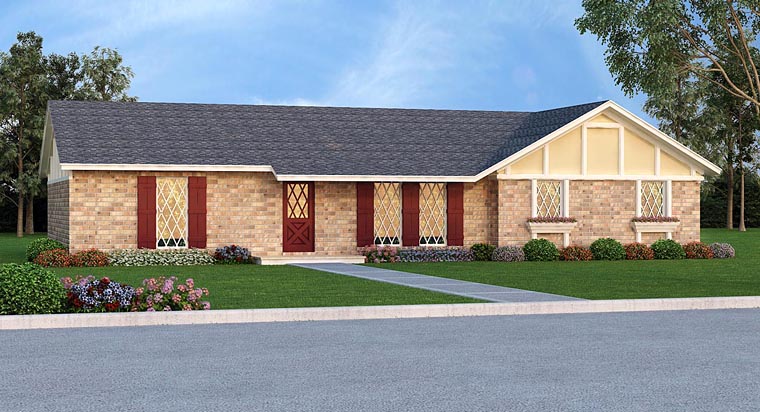 Plan 65990 | House with 3 Bed, 2 Bath, 2 Car
