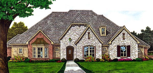 Plan 66290 | Country, European House with 4 Bed, 3 Bath, 3 Car