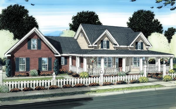 Plan 66504 | Country, Southern House with 4 Bed, 3 Bath, 2 Car