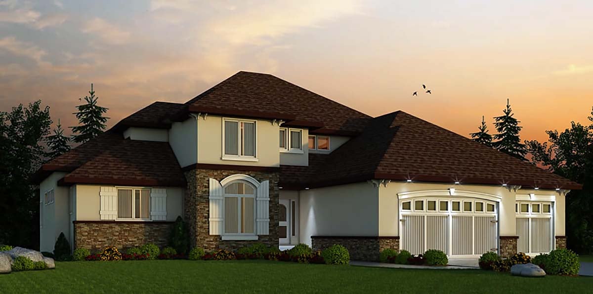 Plan 66725 | European, Southwest House with 4 Bed, 4 Bath