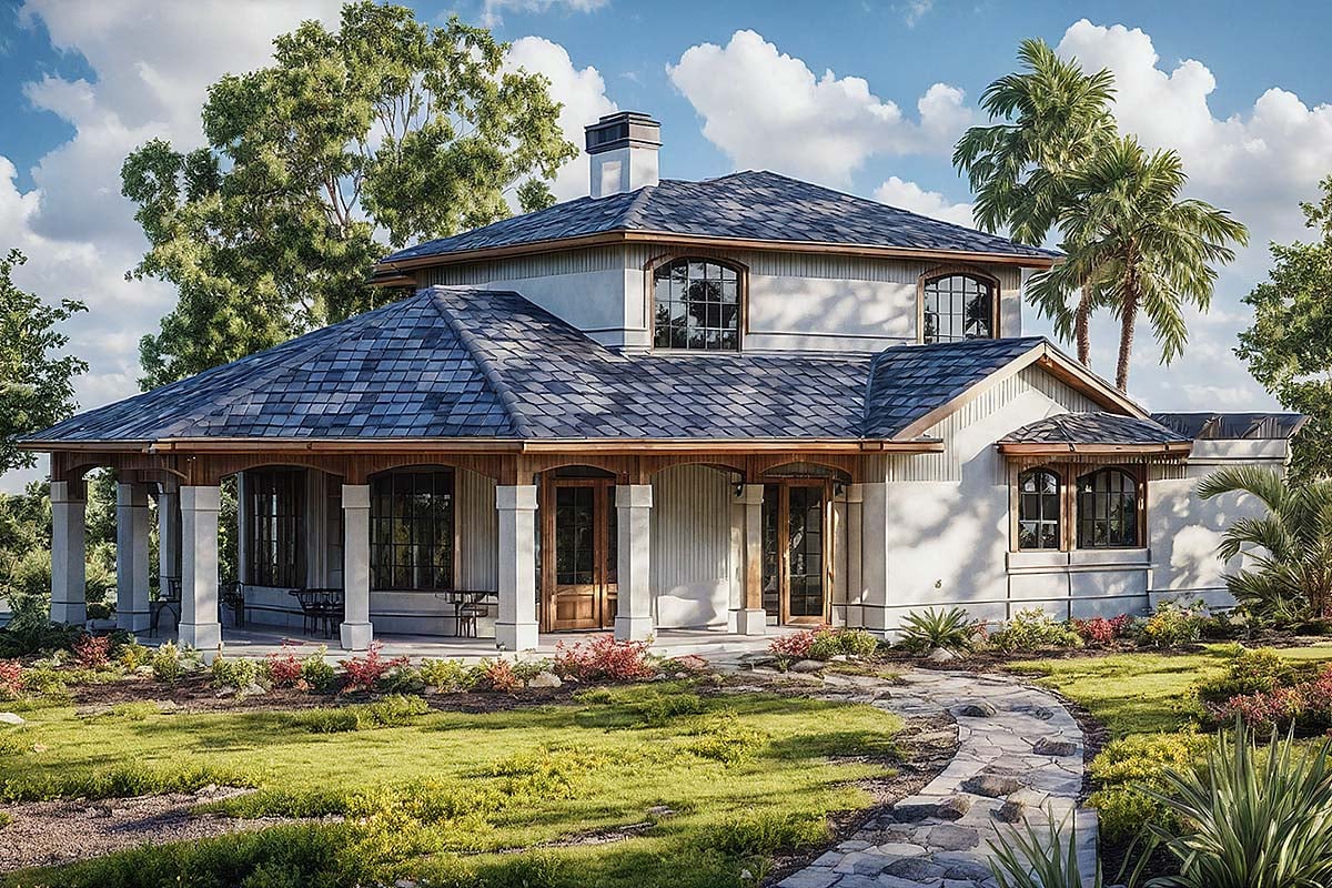 Plan 69321 | Mediterranean, Southwest House with 2 Bed, 2 Bath