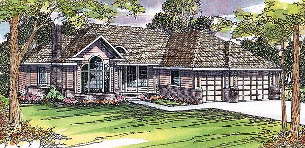 Plan 69375 | Traditional House with 3 Bed, 2.5 Bath, 3 Car