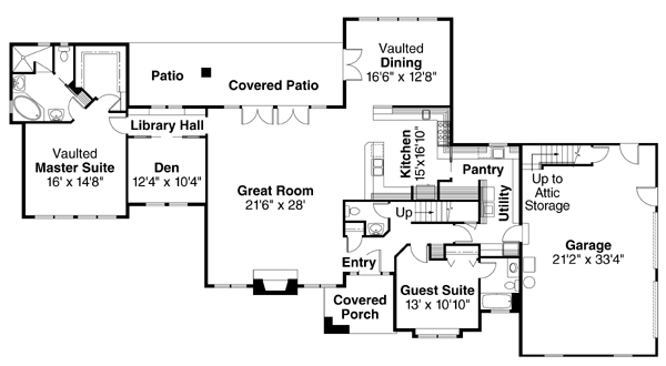 Plan 69473 | Traditional House with 4 Bed, 3.5 Bath, 2 Car