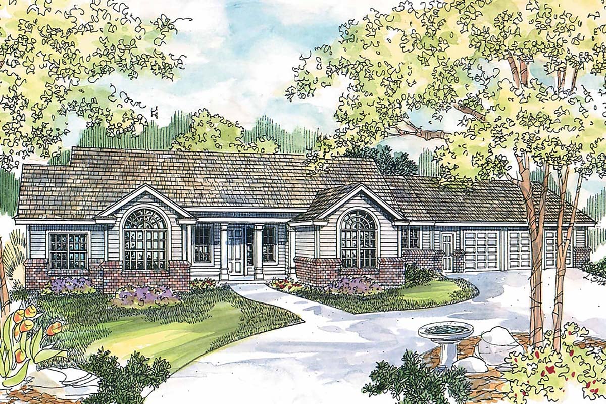 Plan 69663 | European, Traditional House with 3 Bed, 2 Bath, 3 Car