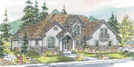 Plan 69664 | European Style with 3 Bed, 2.5 Bath, 3 Car Garage