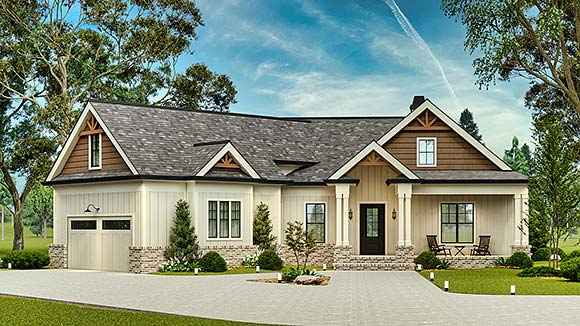 Plan 72278 | Country, Craftsman, Ranch House with 3 Bed, 2 Bath, 2 Car