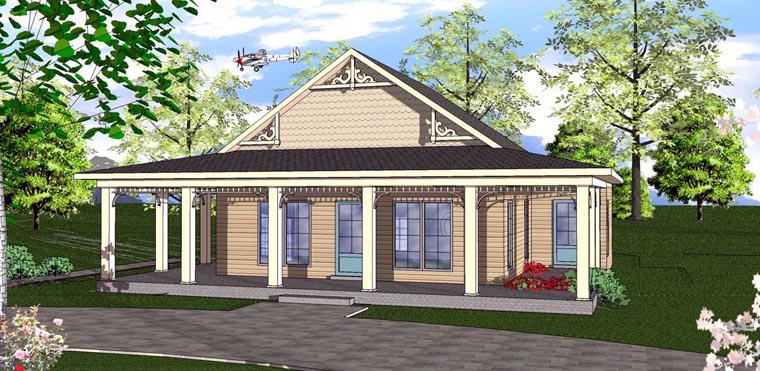 Plan 72313 | Cottage, Florida, Southern House with 2 Bed, 1 Bath