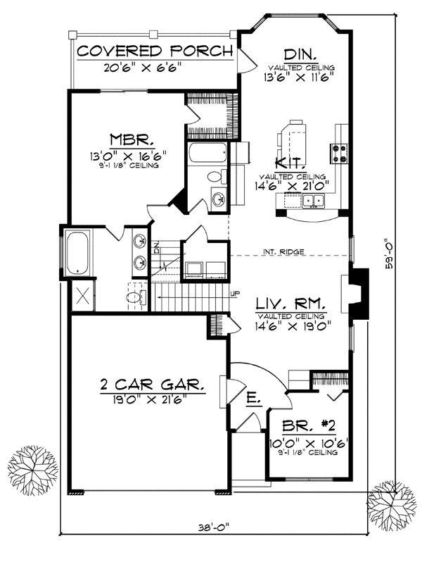 Plan 73117 | Traditional House with 3 Bed, 3 Bath, 2 Car