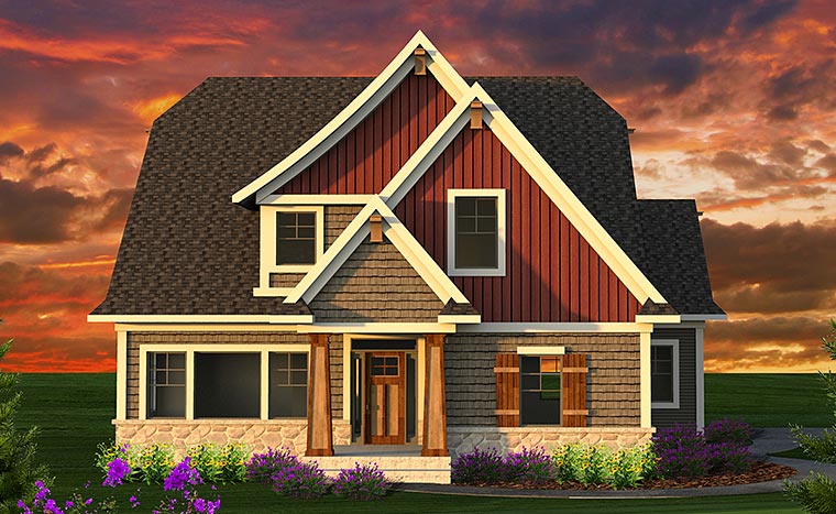 Plan 75223 | Bungalow, Country, Craftsman House with 4 Bed, 3 Bath, 2 Car