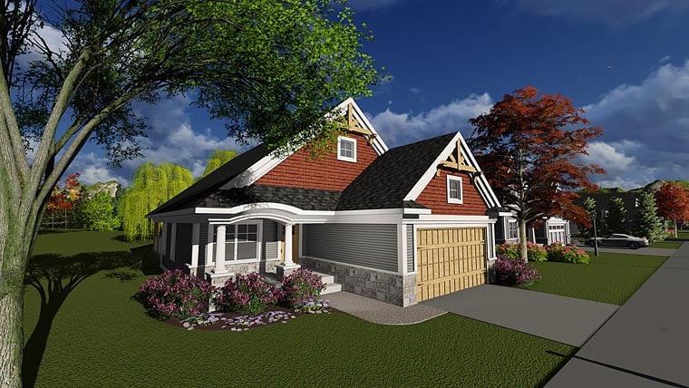 Plan 75232 | Bungalow, Cottage, Craftsman House with 2 Bed, 2 Bath, 2 Car