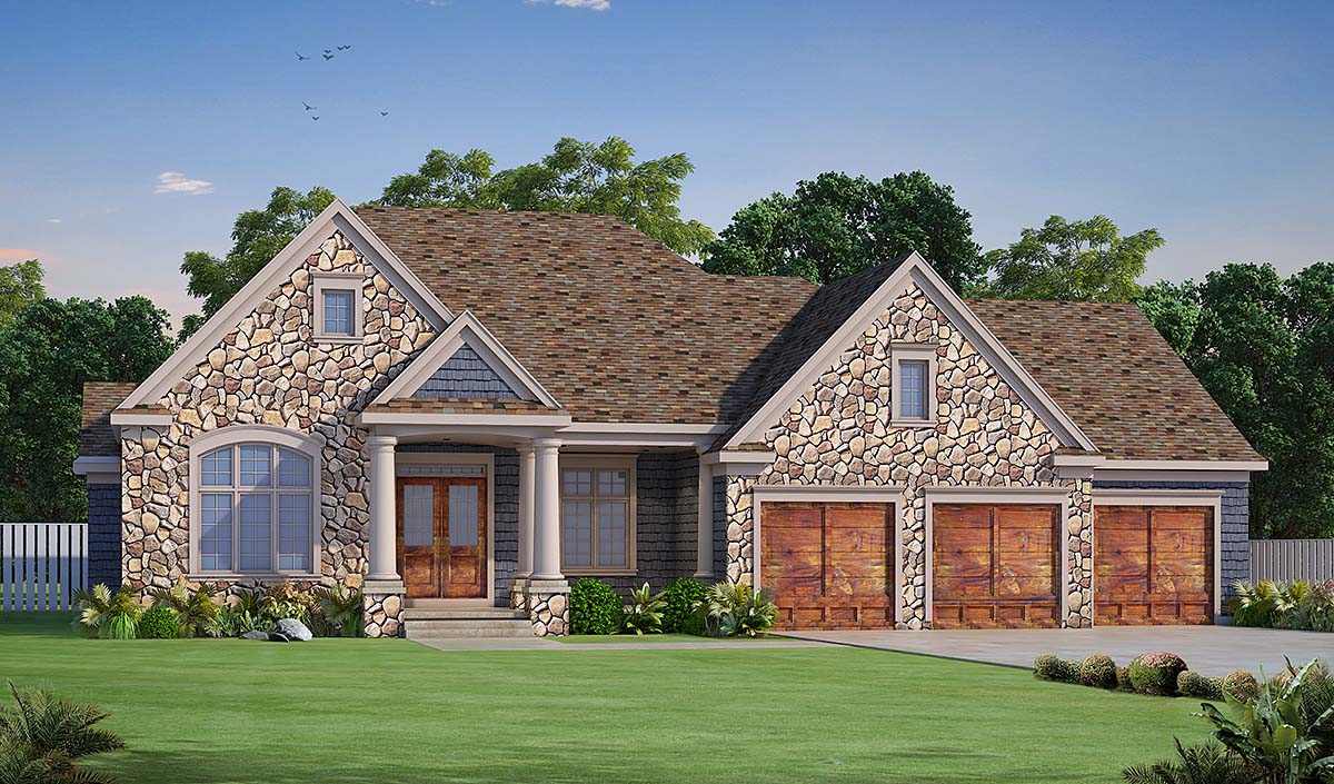 Plan 75767 | Craftsman, Traditional House with 3 Bed, 5 Bath, 3 Car