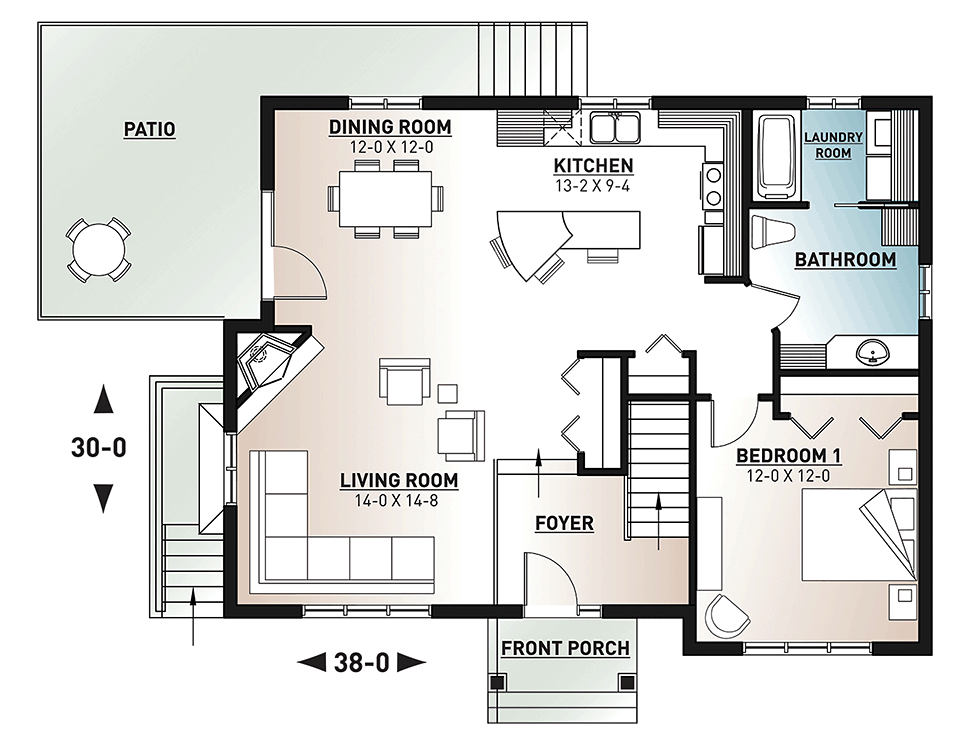 Plan 76533 | Country, Craftsman House with 3 Bed, 2 Bath