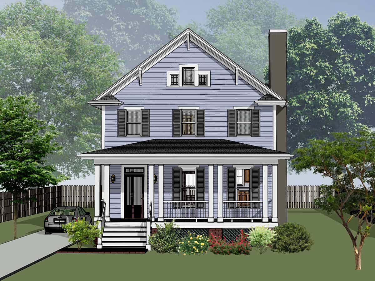Plan 76602 | Country, Narrow Lot, Southern House with 3 Bed, 3 Bath