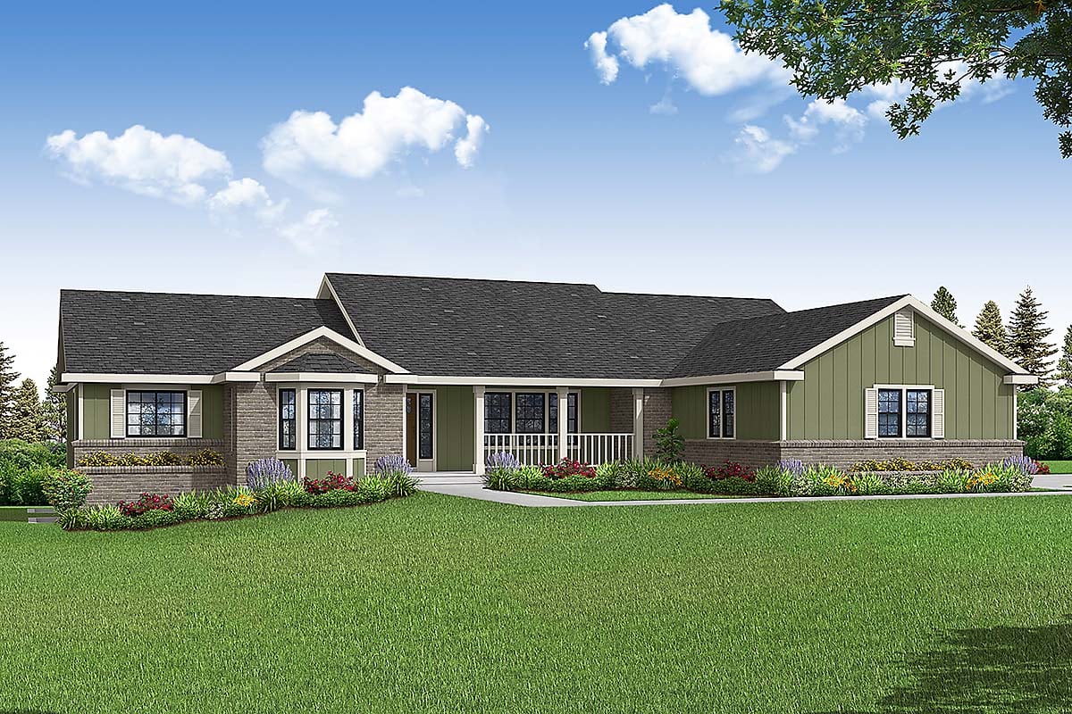 Plan 78411 | Country, Ranch House with 3 Bed, 2 Bath, 2 Car