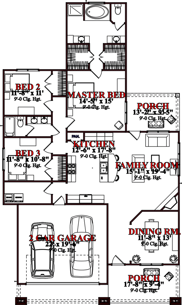 Plan 78789 | Craftsman House with 3 Bed, 2 Bath, 2 Car