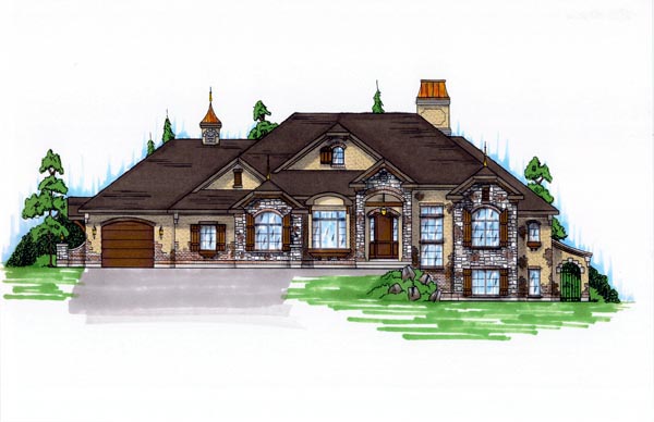 Plan 79779 | European House with 5 Bed, 4 Bath, 3 Car