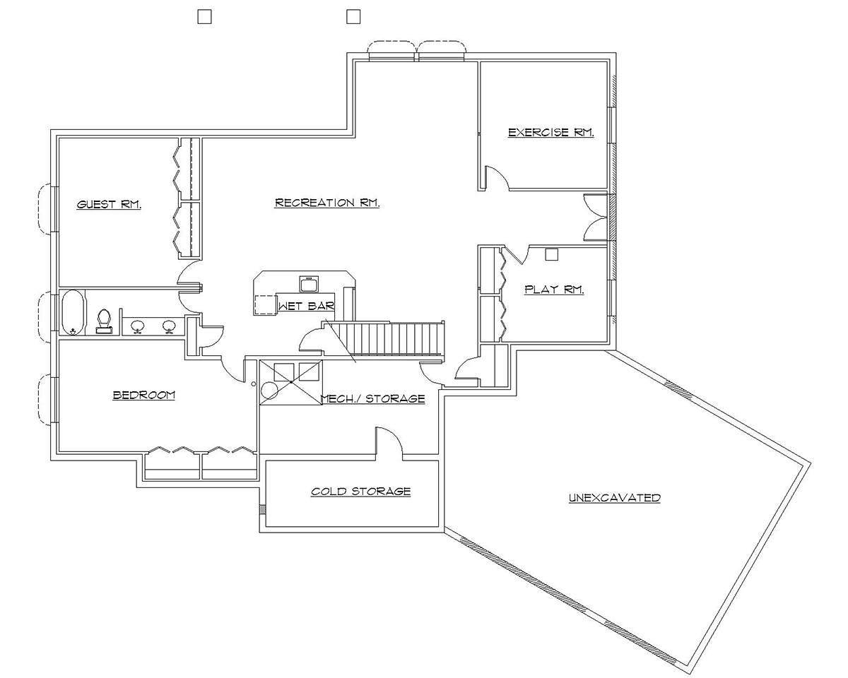 Plan 79788 | Contemporary House with 4 Bed, 3 Bath, 3 Car