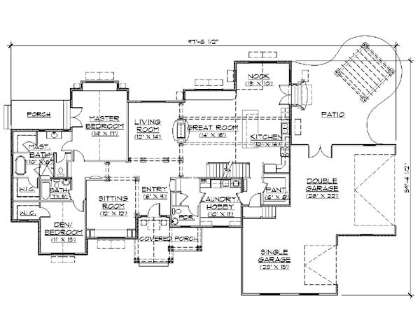 Plan 79918 | Traditional House with 5 Bed, 4 Bath, 3 Car