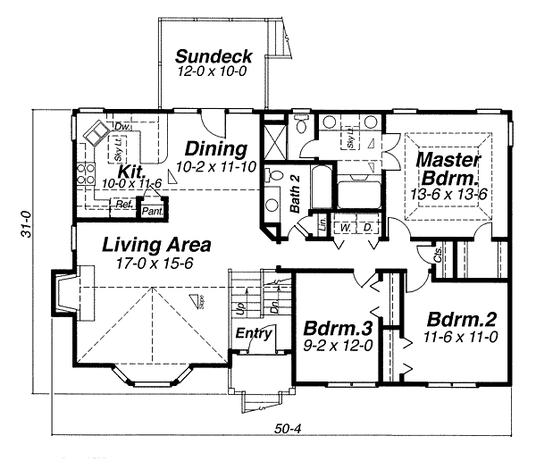 Plan 80121 | Traditional House with 3 Bed, 2 Bath, 2 Car