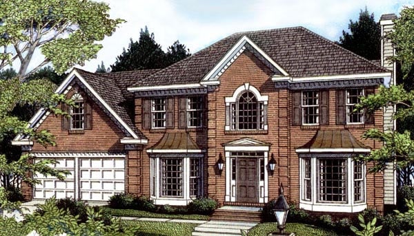 Plan 80217 | Colonial Style with 4 Bed, 4 Bath, 2 Car Garage