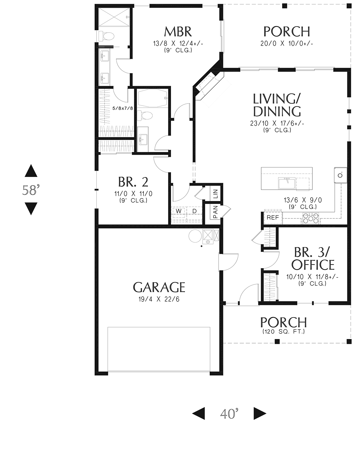 Plan 81348 | Farmhouse, Traditional House with 3 Bed, 2 Bath, 2 Car
